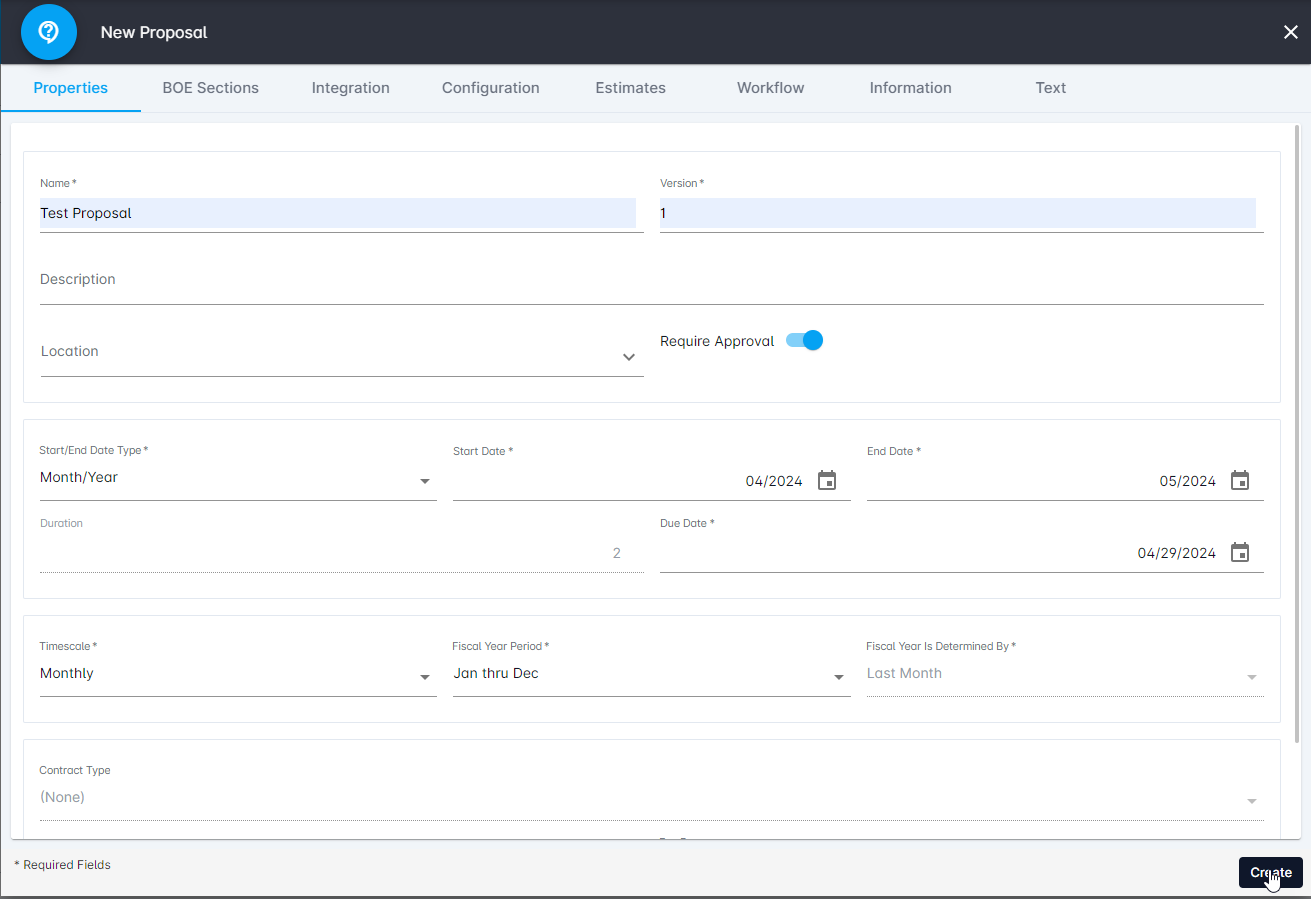 Step 1: Proposal creation